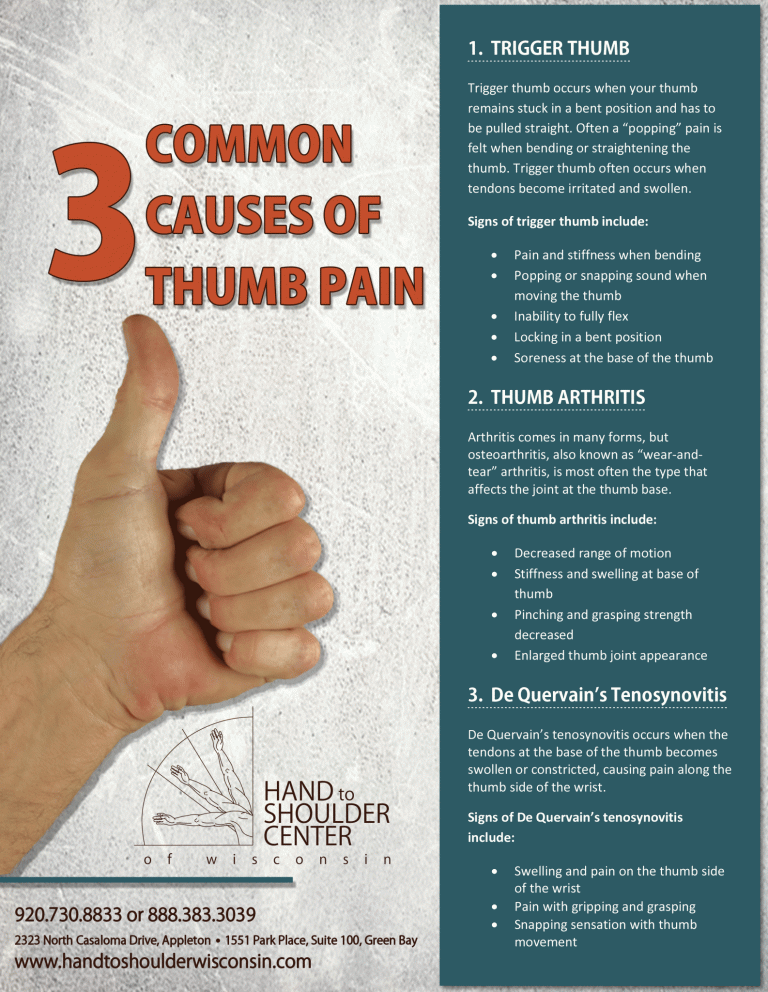 3 Common Causes of Thumb Pain